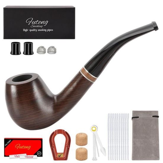PIPE,styleD--Ensemble de Pipe à fumer en bois, enonyx, fait à la main ...