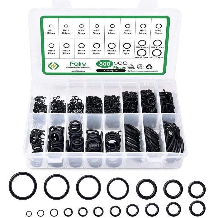 800PCS Joints Toriques Kit, 18 tailles étanchéité Joints Assortiment ...
