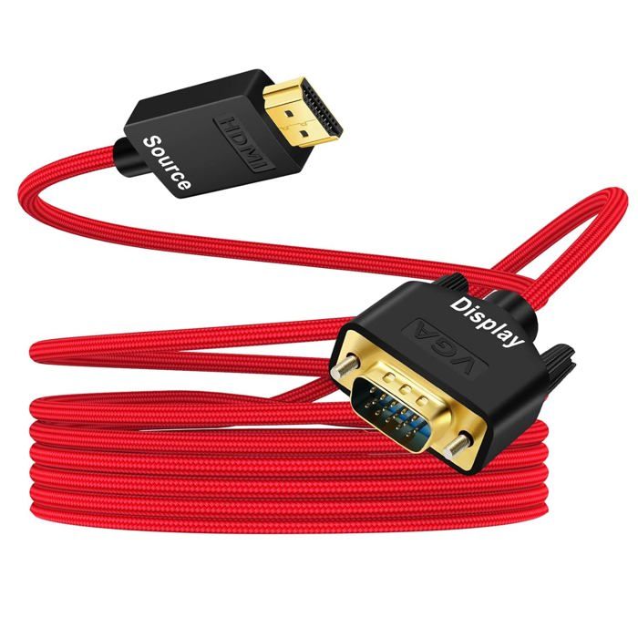 HDMI vers VGA Cable HDMI VGA Nylon Tress HDMI to VGA pour Moniteur ...