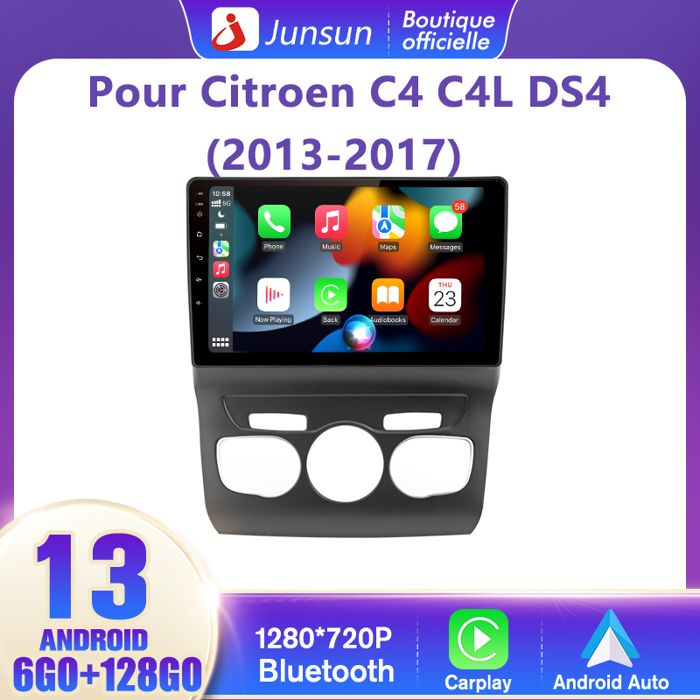 Junsun Autoradio 4G Android 13 6Go+128Go pour Citroen C4 C4L DS4 (2013 ...
