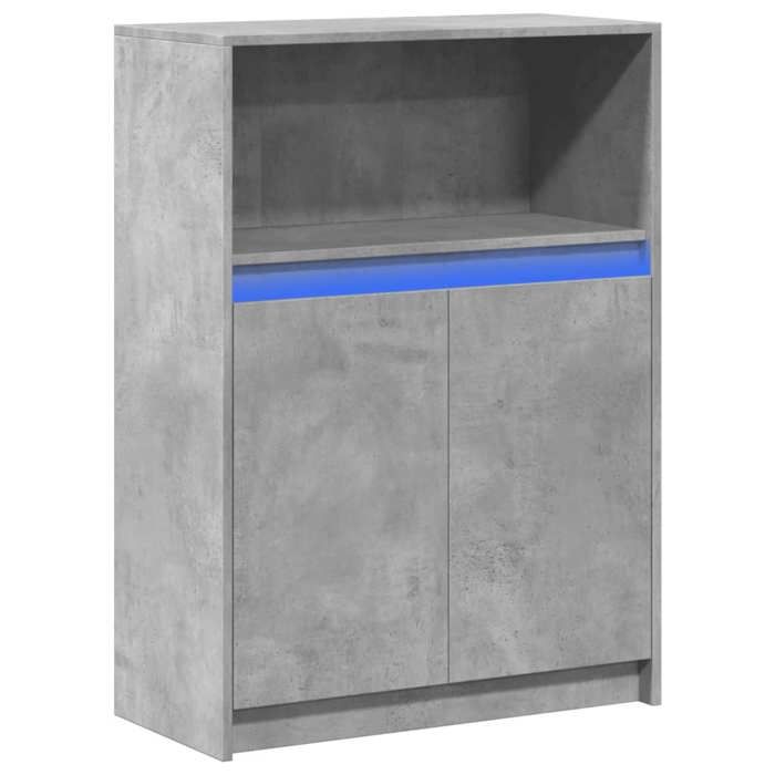 Buffet bahut - grand espace - avec LED gris béton 72x34x100 cm - Bois d'ingénierie(85154) ZLH ...