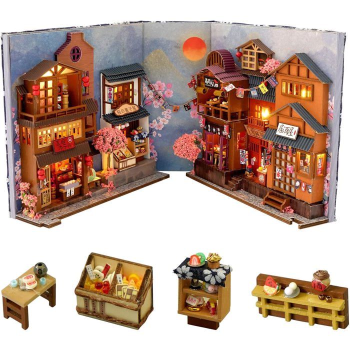 Cuteefun Puzzle 3D Bois, Kit de Modèle DIY pour Coin Lecture, Objet ...