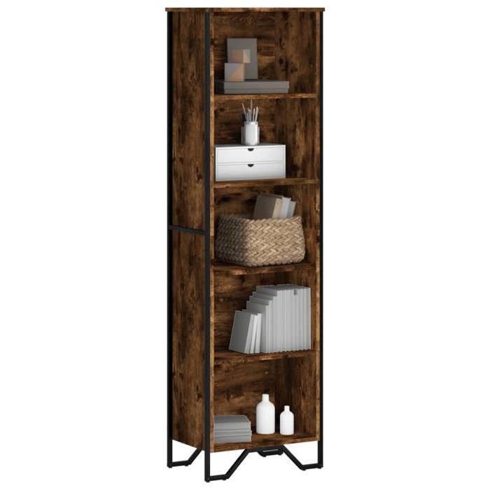 Bibliothèque chêne fumé 50x31x169cm - Usage Intérieur/jardin - VIDAXL ...