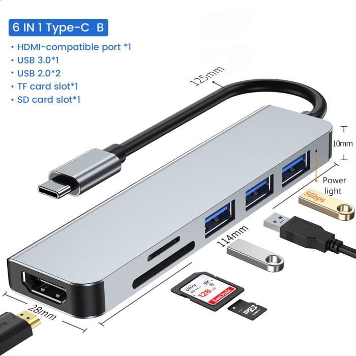 Modèle B - Adaptateur HUB USB C vers USB 3.0 HDMI, Dock Compatible pour ...