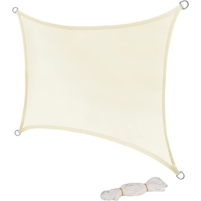 2x4m Voile d'ombrage 2x4 mètres rectangulaire en PES Auvent pour Jardin ...