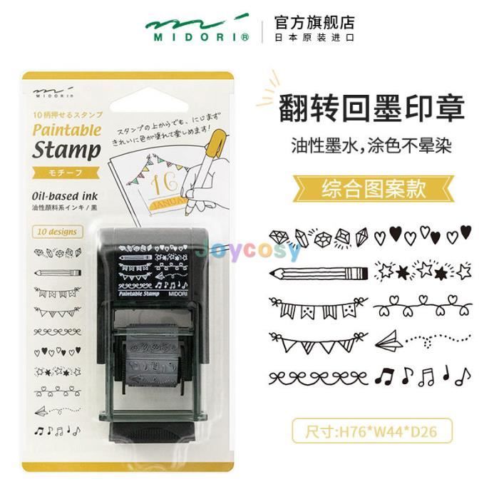 Timbre rotatif - Midori - 10 modèles - Rechargeable - Encre à base d ...