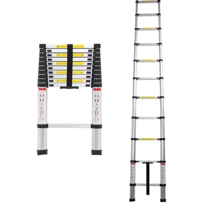 Échelle Télescopique 3,2M, Extensible Ladder Aluminium, Multi-Fonction ...