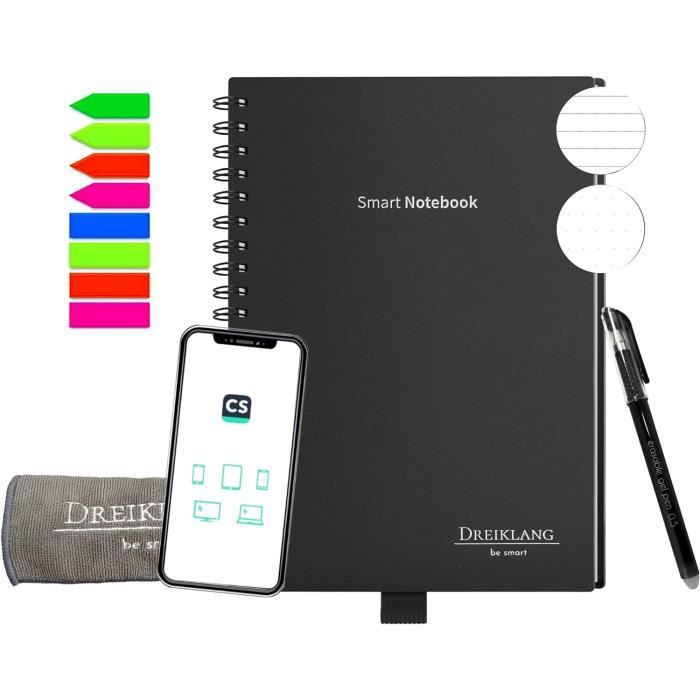 Bloc-Notes Réutilisable À Trois Niveaux - Noir - Din A5 - Lignes Focus ...