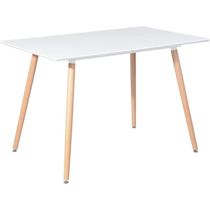 Table Salle À Manger Rectangulaire Scandinave Design Bois Pour 4 A 6 ...