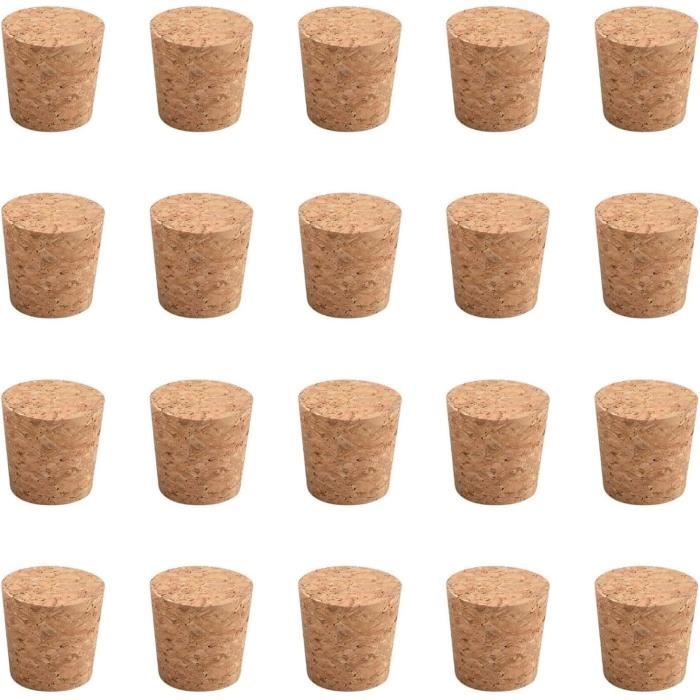 Lot De 20 Bouchons Coniques En Liège Pour Bouteille De Vin, Verre, 25 X ...