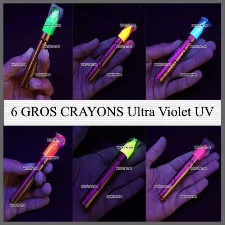Pack 6 gros crayons UV Ultra Violet - Janet - Cdiscount Au quotidien