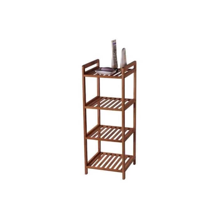 Etagère 4 niveaux en bois de bambou - MK Bamboo - TORINO - Marron ...