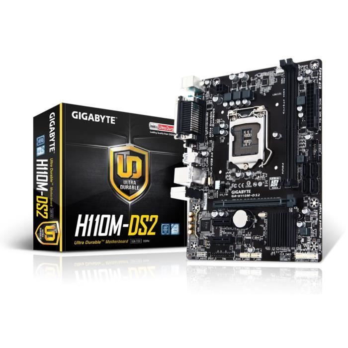 Carte mère - GIGABYTE - GA-H110M-DS2 - Socket LGA 1151 - DDR4 32 Go - 2133 MHz - Cdiscount ...
