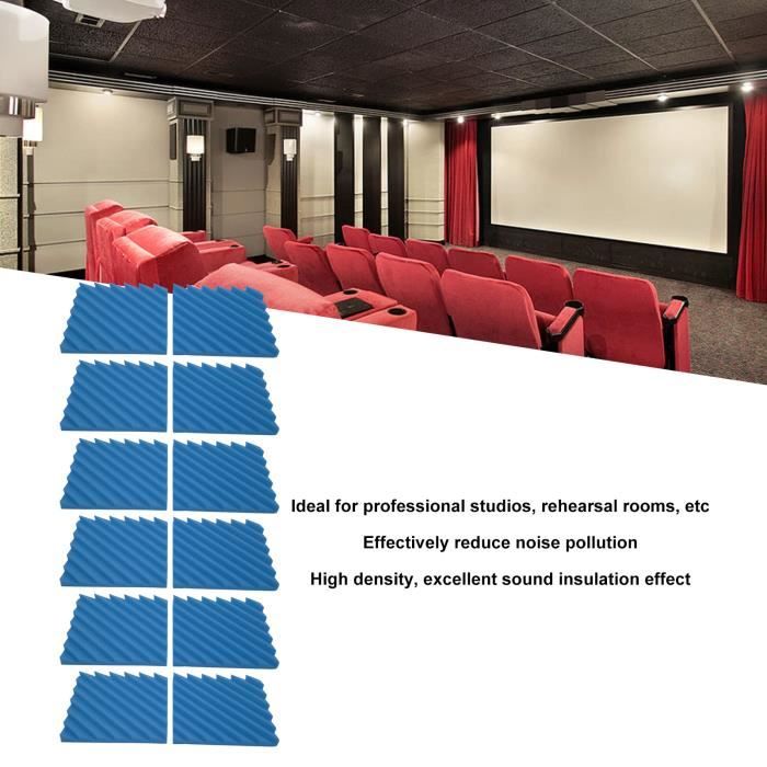 Panneau de mousse acoustique 12 PCS Panneau Acoustique Adhésif Haute ...