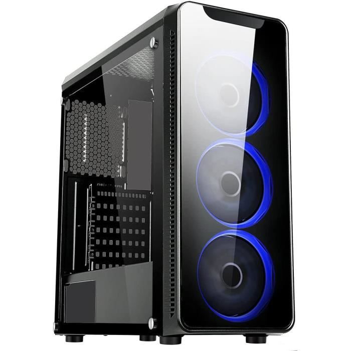 IONZ Jazovo Pro Gamer Edition Verre trempe avec 3 ventilateurs Bleu ...