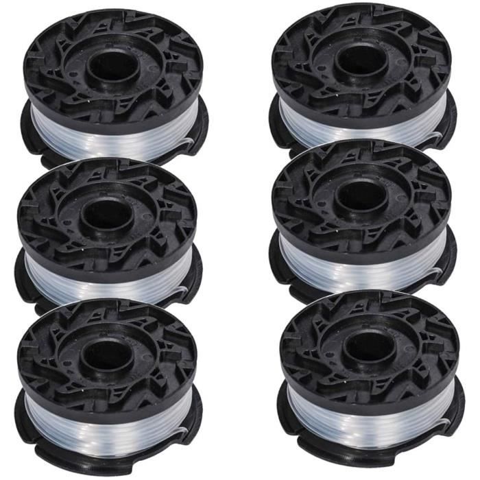 Lot de 6 bobines de fil de rechange pour débroussailleuse Black + Decker AF-100-3ZP Weed Eater 9 ...