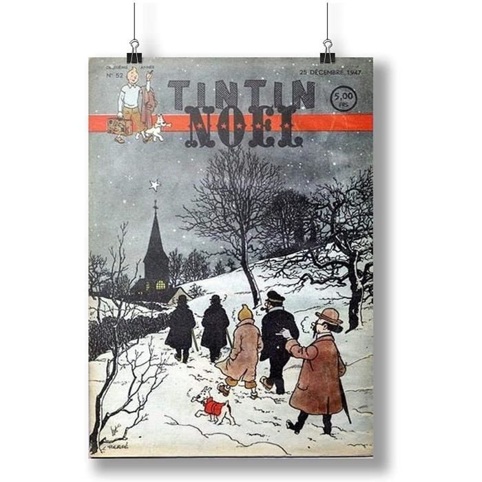 Vintage 1940's Tintin Magazine Cover A0 A1 A2 A3 A4 Affiche photo en ...