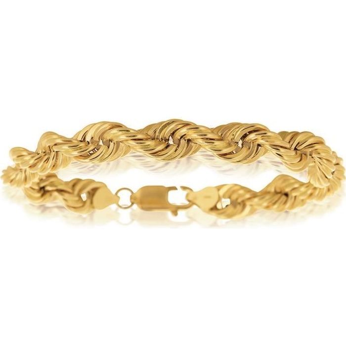 Bracelet Maille Corde Or Jaune 18 Carats - Achat / Vente maillon de ...