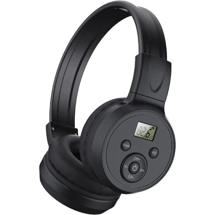 Casque Radio Fm Sans Fil Avec Casque De Récepteur Radio Fm De 3 5 Mm Fm ...