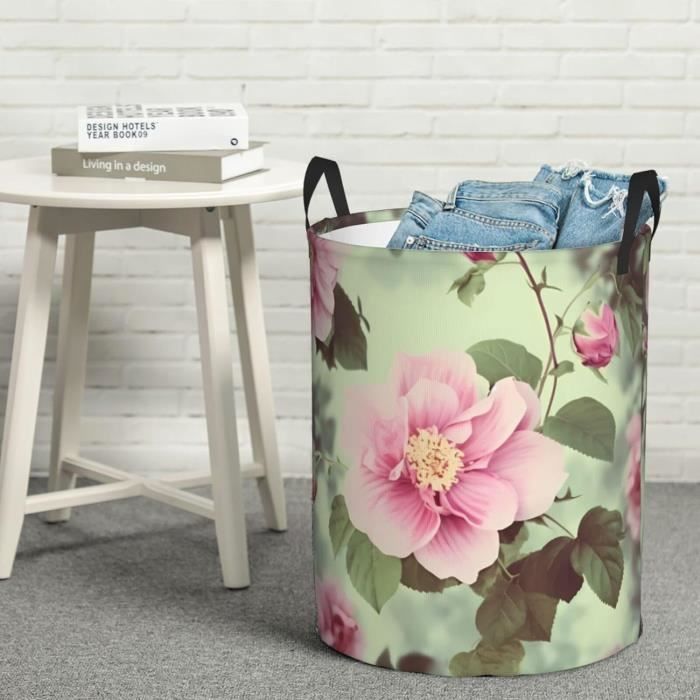 Grand Panier À Linge Autonome - Beau Panier À Linge Vintage Rose ...
