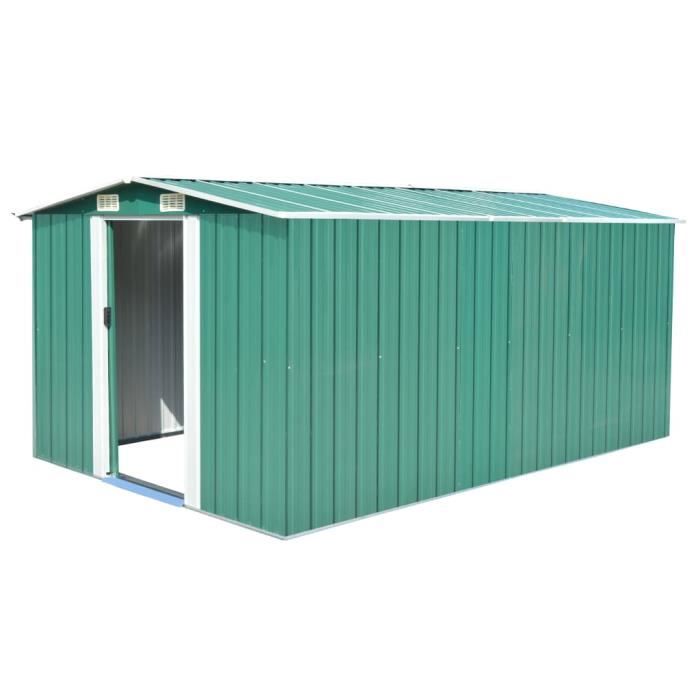 Abri de jardin - DIOCHE - DIO7734920995339 - Métal Vert - 257x392x181 ...