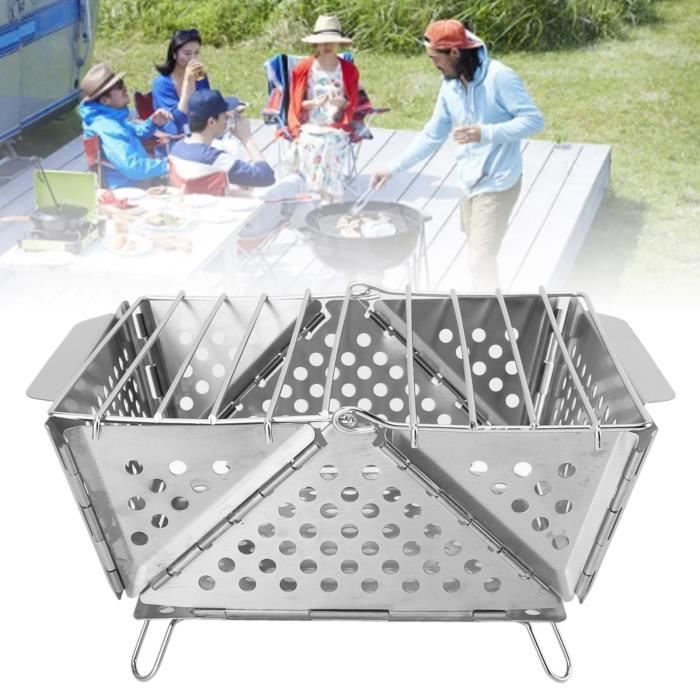 Gril portatif pliable Barbecue Portable Pliable en Acier Inoxydable au Design Compact, Idéal ...