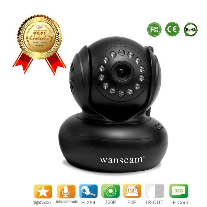 LCC® Caméra haute qualité wanscam HW0021 1.0 Mega px 720P HD TF- carte ...