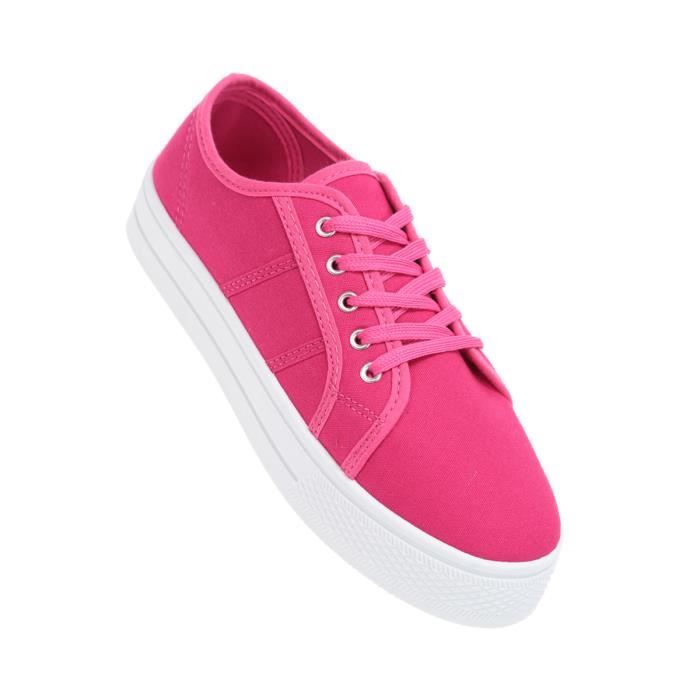Baskets plateforme Rose Rose - Cdiscount Chaussures
