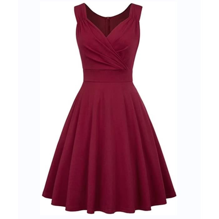 Mode Féminine Élégante Robe De Cocktail Sans Manches Col En V Wrap A ...