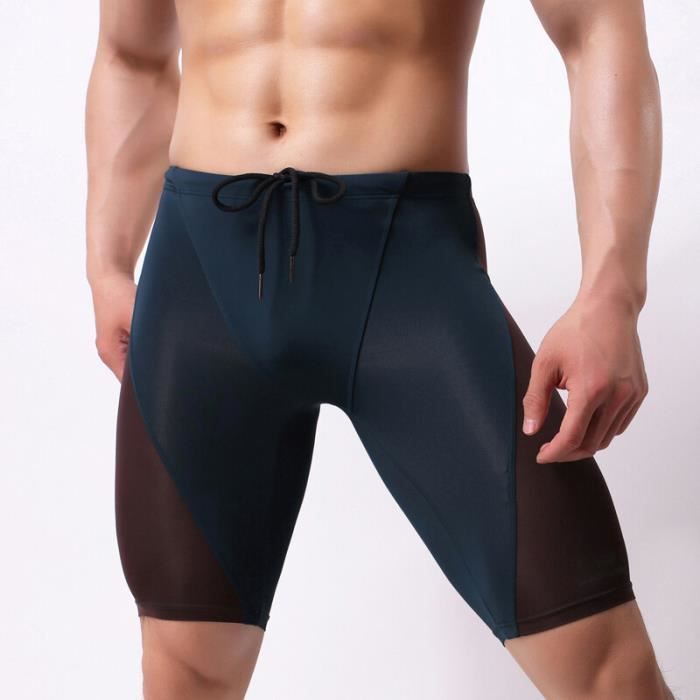 Short,Shorts de Compression pour hommes, Leggings courts épissés à la ...