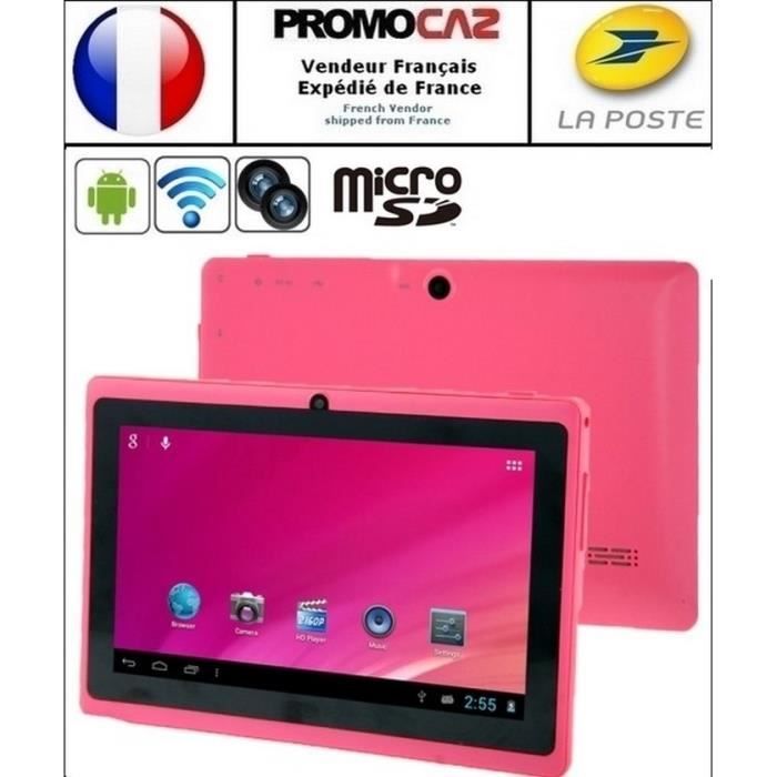 Tablette HSD7082 rose, Android 4.0, écran 7 pouces, mémoire 8 GO, Wifi ...