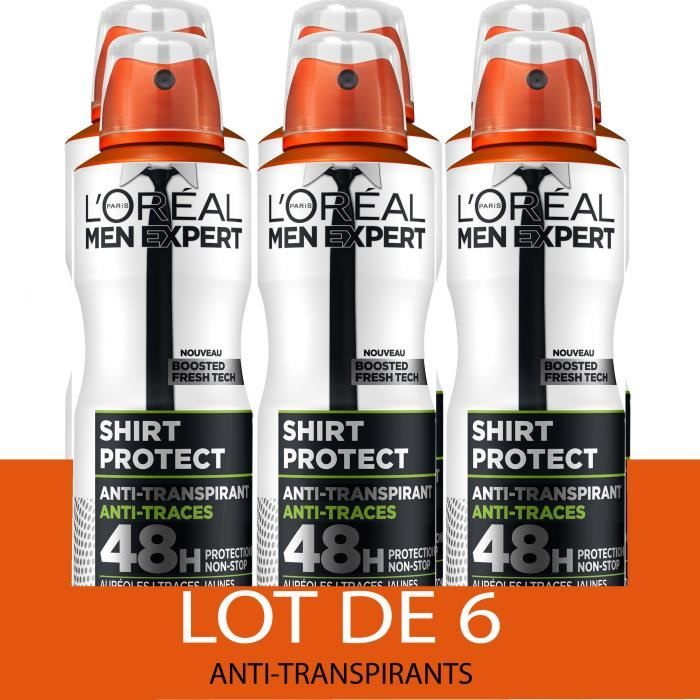 Déodorant Spray Shirt Protect L'OREAL Men Expert Anti-traces - 6x 200 ...