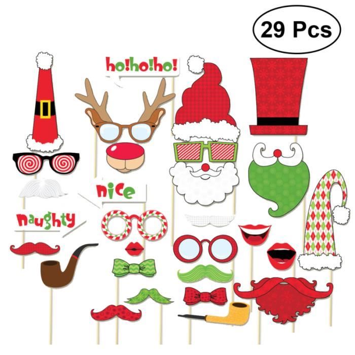 29pcs Christmas Party Photo Booth Props Happy Kit for Decoration ...