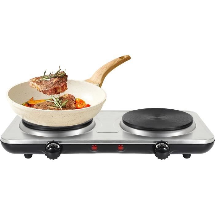 Plaque Électrique 2 Feux, Portable Plaque De Cuisson Chauffante 1000W ...