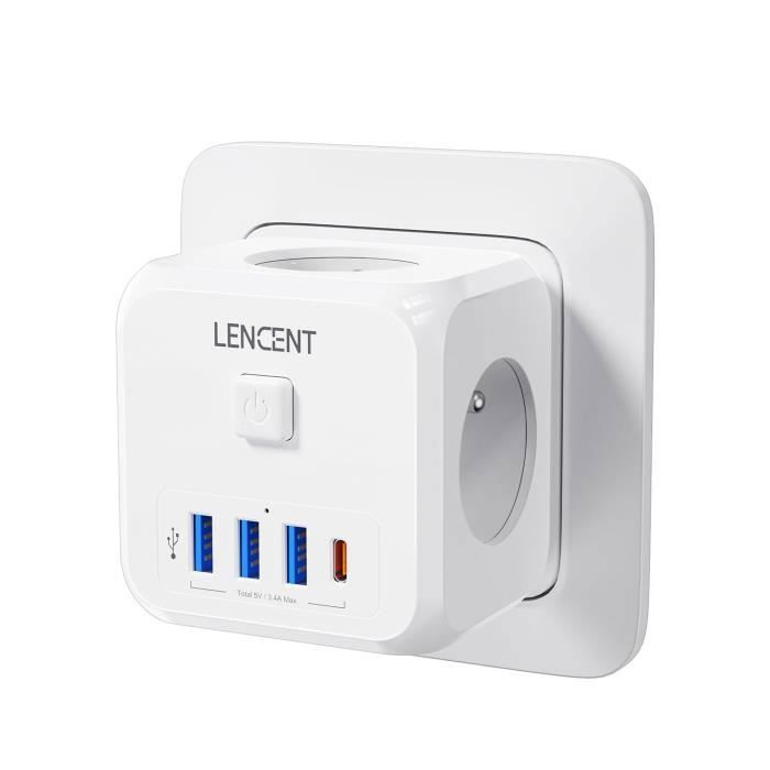 Murale Prise Multiple Secteur Usb Multiprise Murale, 7 En 1 Multiprise ...