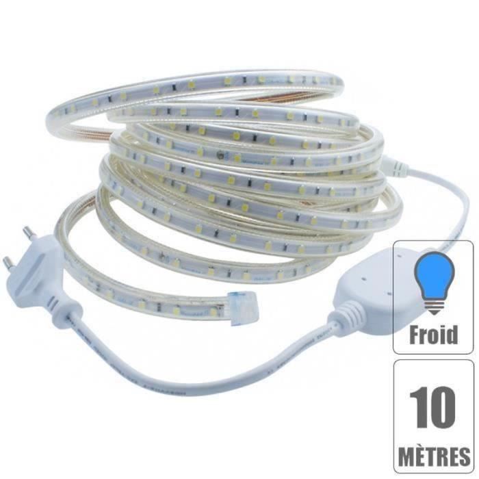 Light-Kit ruban led 10 mètres blanc froid 220V étanche IP65 en gaine de ...