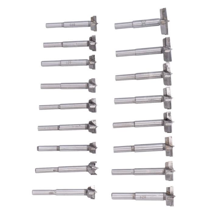 VBESTLIFE Forets Forstner 17 pièces Forstner forets en acier au carbone ...