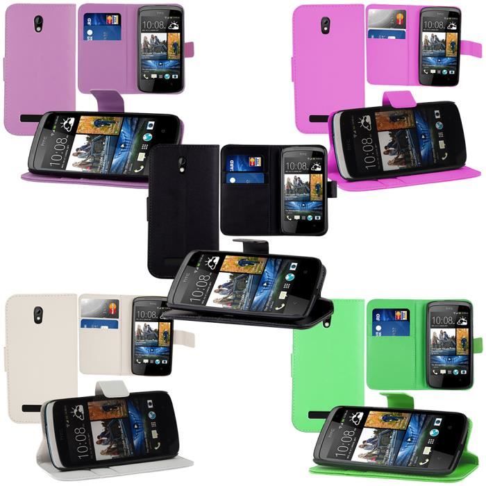 HTC Desire 500/ Dual Sim : Lot 5 Etui Housse Coque portefeuille Support ...