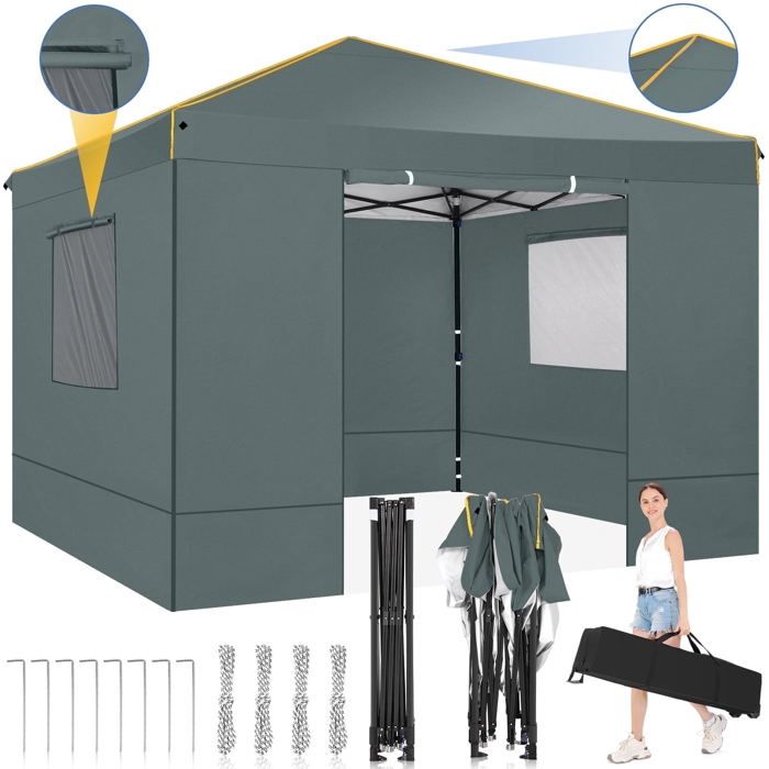 Tonnelle Pliante 3x3 Imperméable avec 4 Parois Barnum de Jardin Pliant ...