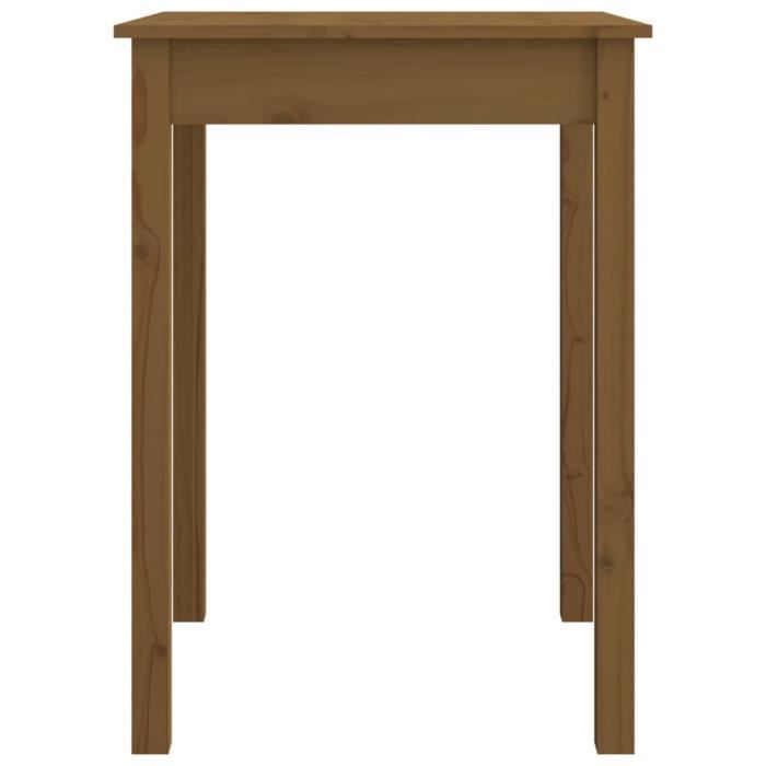 HUA - Table à dîner - Table à manger Marron miel 55x55x75 cm Bois ...
