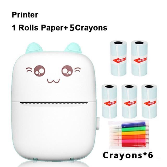 IMPRIMANTE,blue-Stickers-5--Mini imprimante thermique Portable sans fil ...