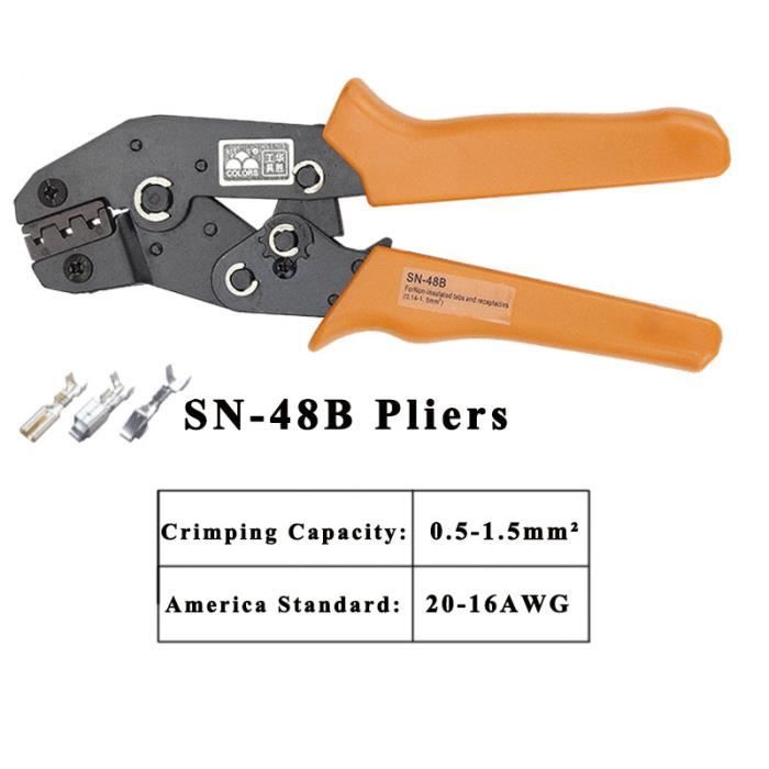 PINCE DE SERRAGE,SN-48B Pliers--Pince à sertir réglable avec SN 48B-0.15 pièces, Mini outil de ...
