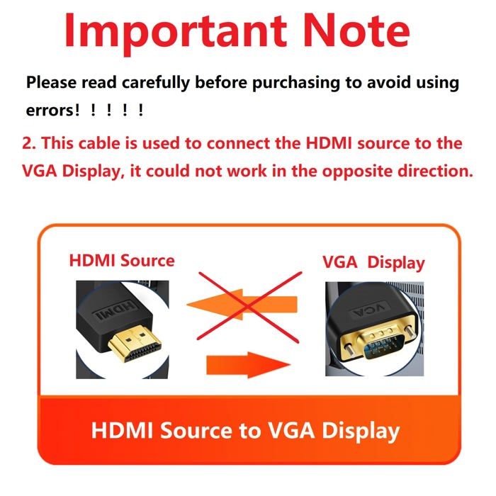 HDMI vers VGA Cable HDMI VGA Nylon Tress HDMI to VGA pour Moniteur Projecteur PC Ordinateur TV ...