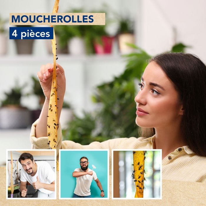 Edialux Attrape-mouche, piège à mouches, papier rouleaux collants, tue ...