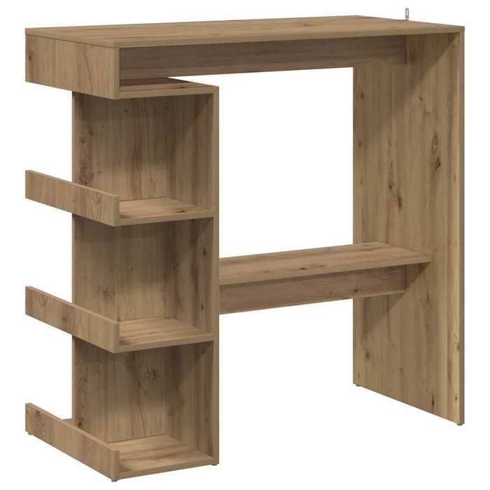VidaXL Table de bar avec étagère de rangement chêne artisanal 856759 ...