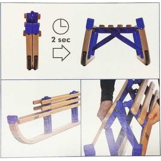 Luge en Bois Pliable - Design Authentique - 100cm, 1 personne - Renouez ...