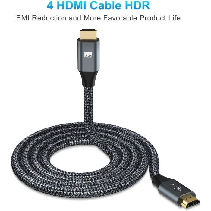 Câble Hdmi 7,5M,4K Câble Hdmi 2.0 Haute Vitesse,Cable Hdmi À Cordon ...