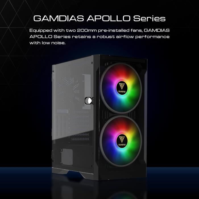 Apollo E2 Elite Boîtier Pc De Jeu,Boîtier Atx,Panneau En Verre Trempé,3 ... Apollo E2 Elite Boîtier Pc De Jeu,Boîtier Atx,Panneau En Verre Trempé,3 ...