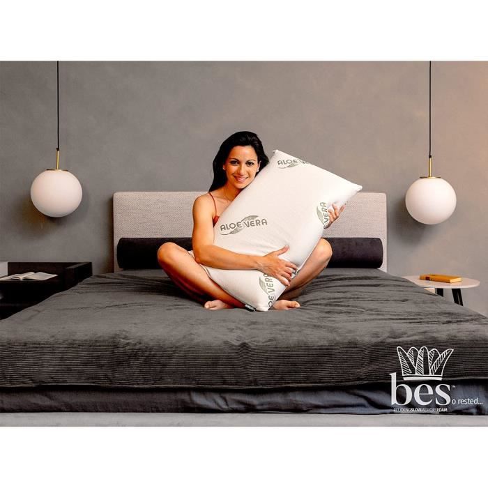 Bes Coussin Cervical orthopédique pour dormire Memory Foam en Aloe Vera ...