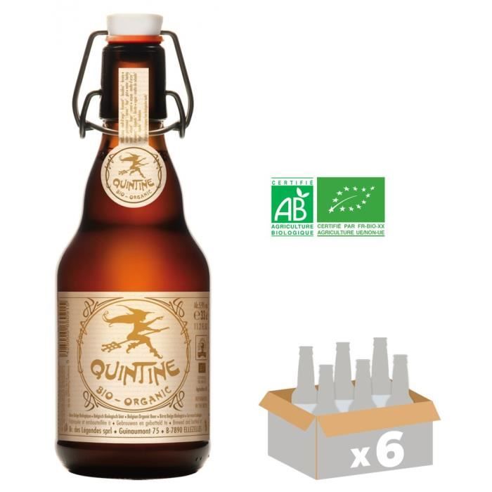 BRASSERIE DES LEGENDES Quintine Organic BIO Bière Blonde - 33 cl x6 - 5 ...